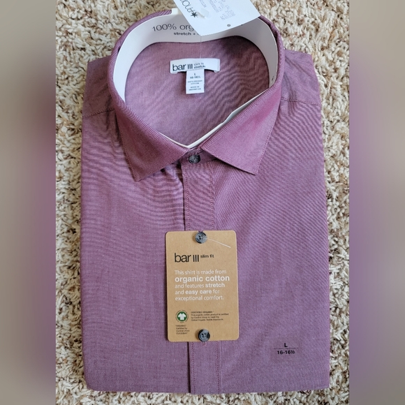 Bar III | Shirts | Bar Lll Mens Organic Cotton Slim Fit Dress Shirt ...